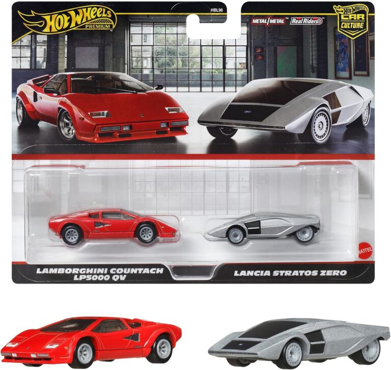 Hot Wheels Premium 2 Pack – Lamborghini Countach LP5000 QV & Lancia Stratos Zero (JBL02 ...